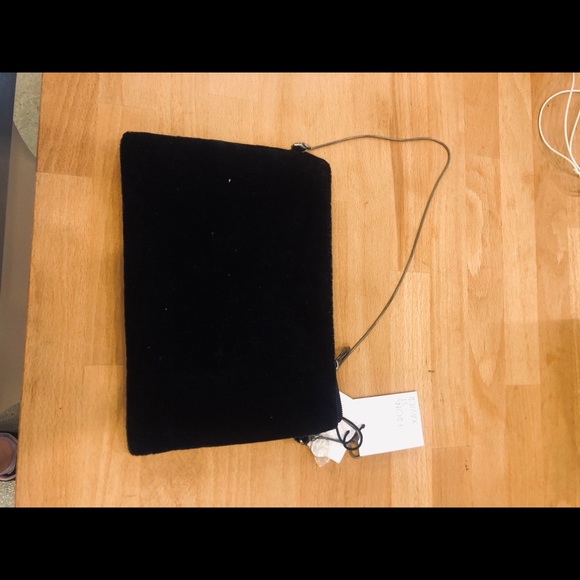 From St Xavier | Bags | From St Xavier Zipper Clutchblack Velvet | Poshmark